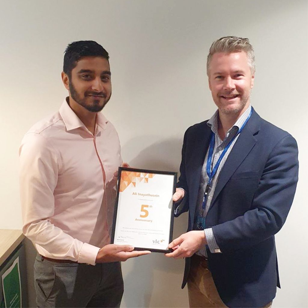 Ali Inayathusein’s five year anniversary! - Veitch Lister Consulting - VLC
